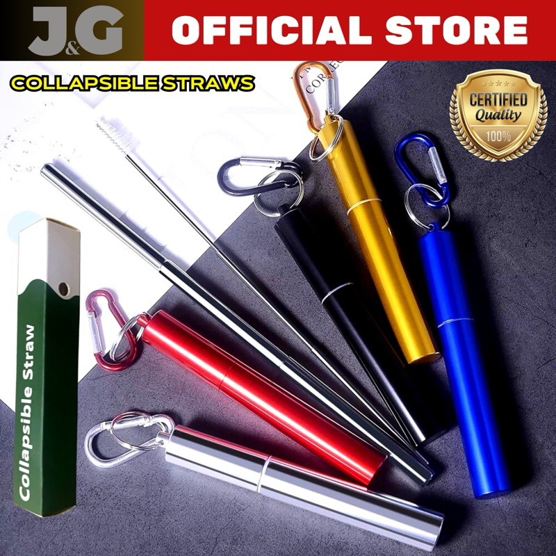 High Quality Stainless Steel Collapsible Straw Reusable Straw Portable ...
