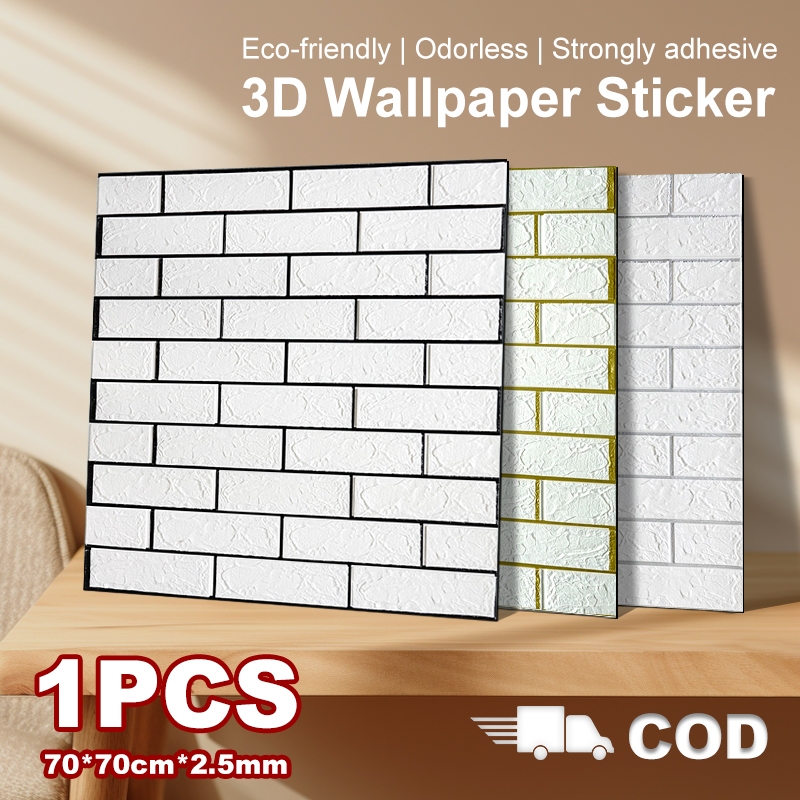 Wall Sticker 70*70CM Big Size Waterproof 3D Wallpaper Brick Foam Self ...