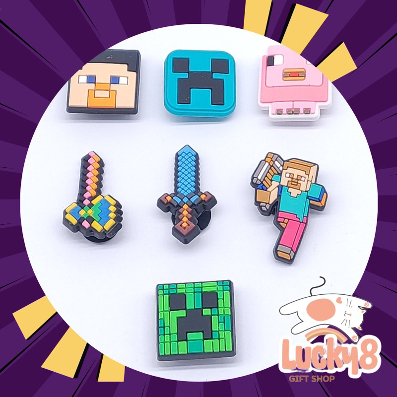 1PC Shoe Decoration For Minecraft Series Comic Shoe Accessories DIY ...