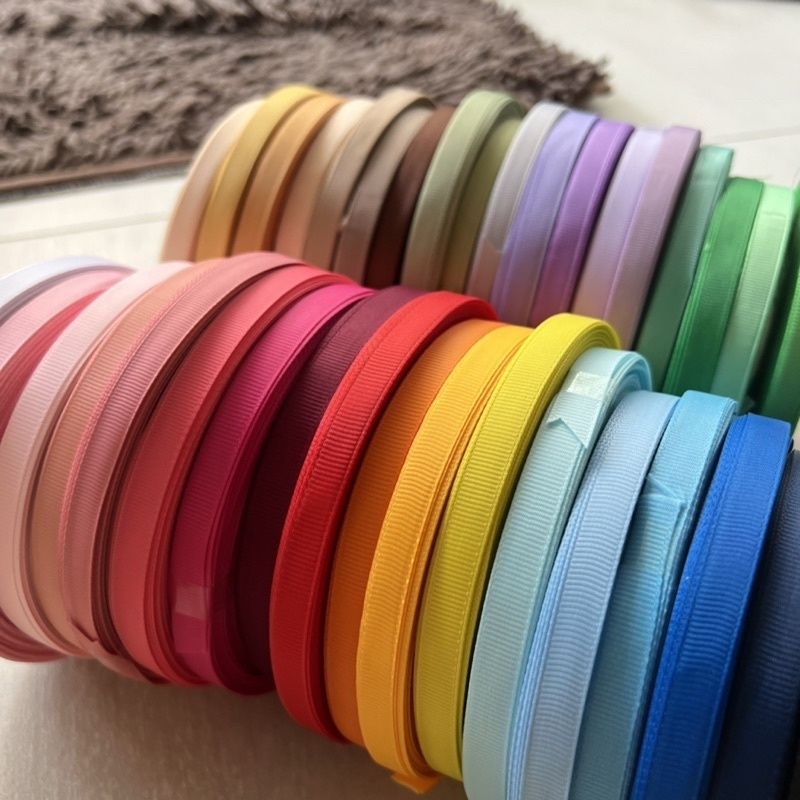 Textured GrosGrain Ribbon 3/8 inch per roll 33 yards | Shopee Philippines