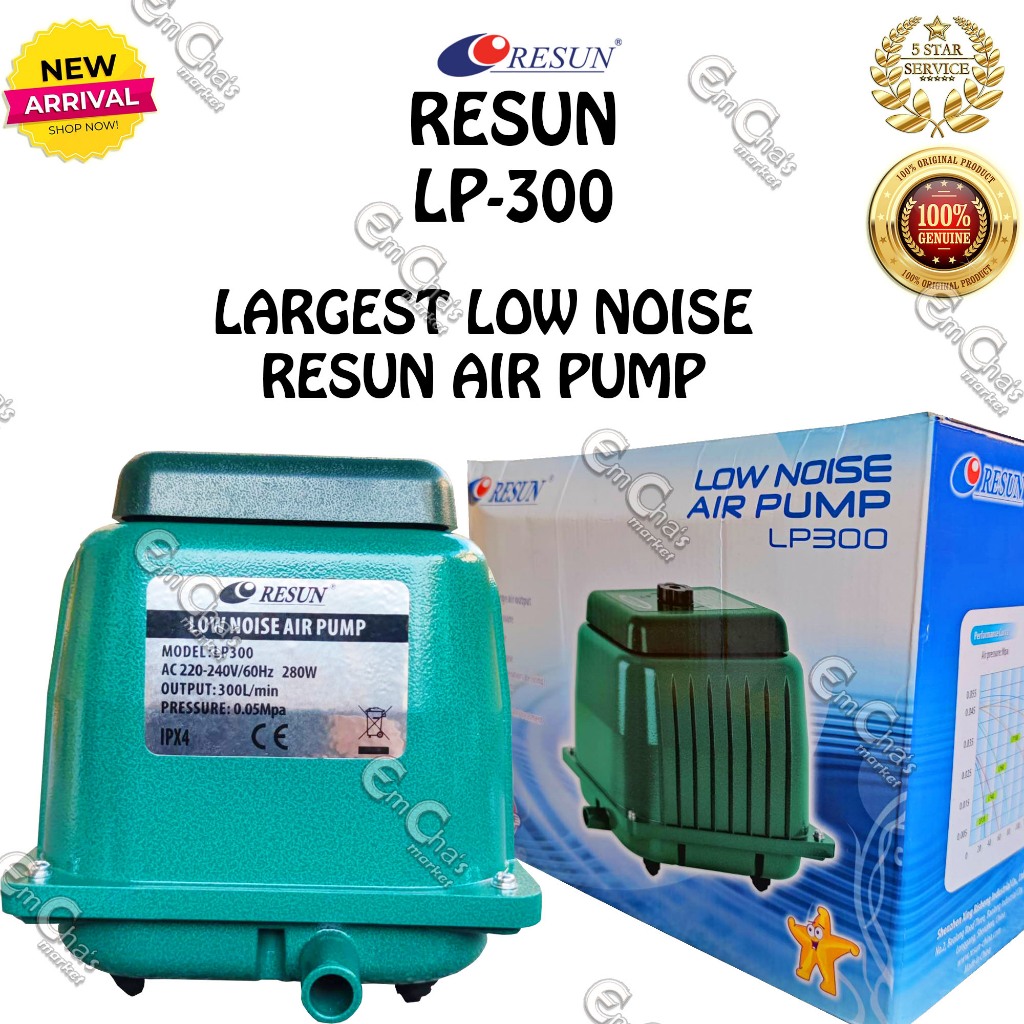 Resun LP-300 280watts (Three Hundred) LARGEST Resun Low Noise Air Pump ...