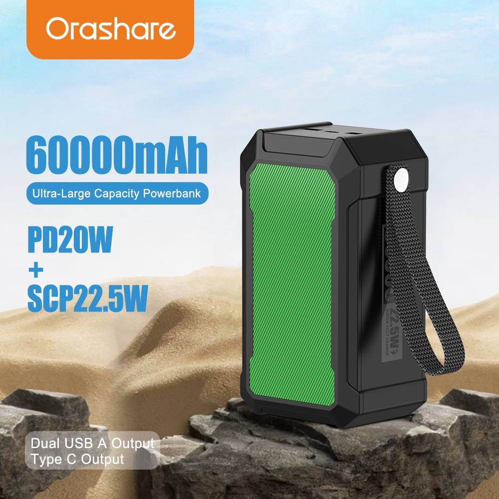 Orashare O60Pro 60000mAh Powerbank 22.5W Super Fast Charge Large ...