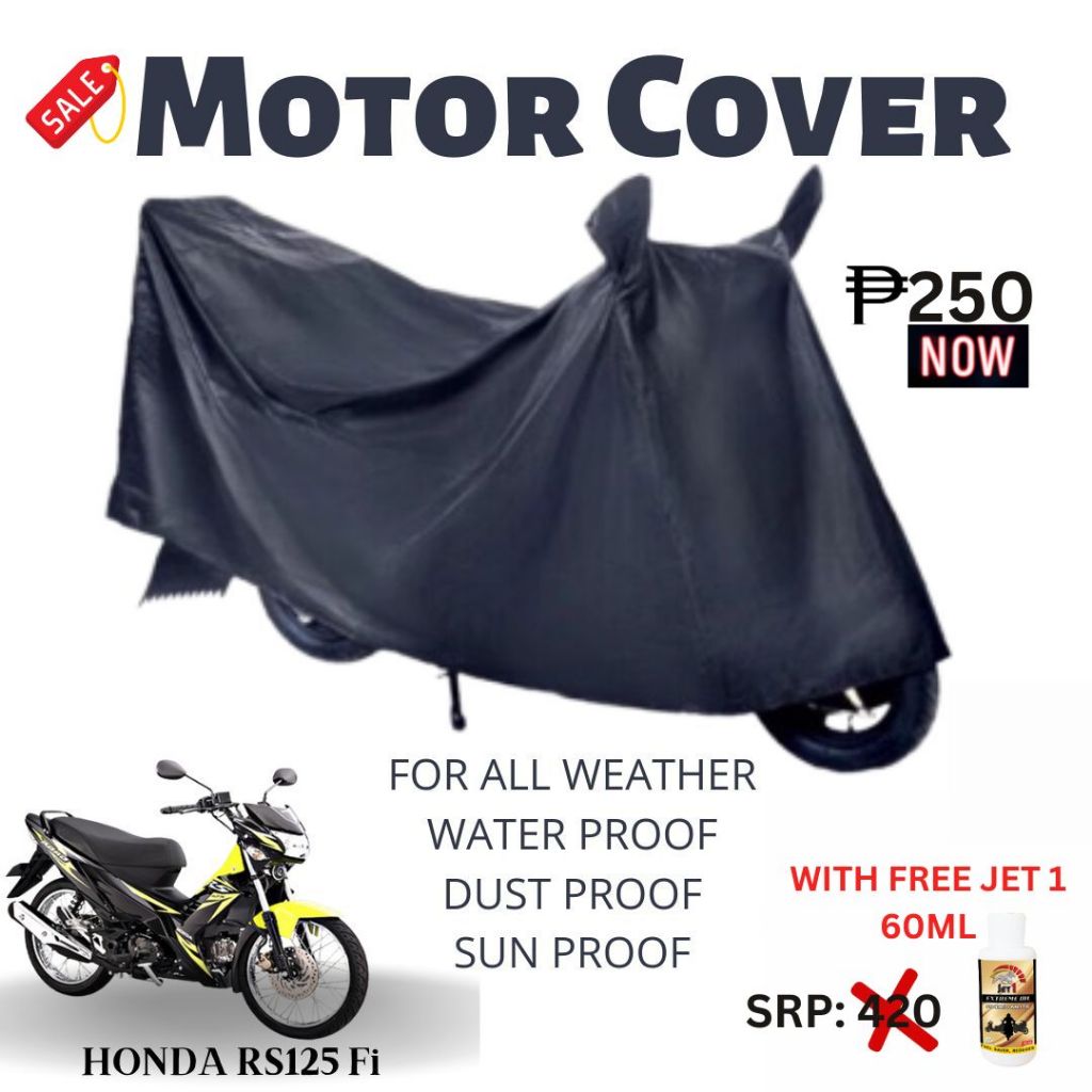 NH MOTOR COVER FOR HONDA RS125 Fi WATER REPELLENT WITH FREE JET 1 60ML ...