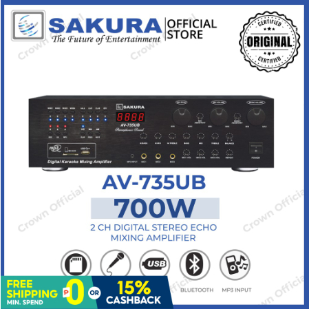SAKURA AV-735ub Stereo Mixing Amplifier | Shopee Philippines