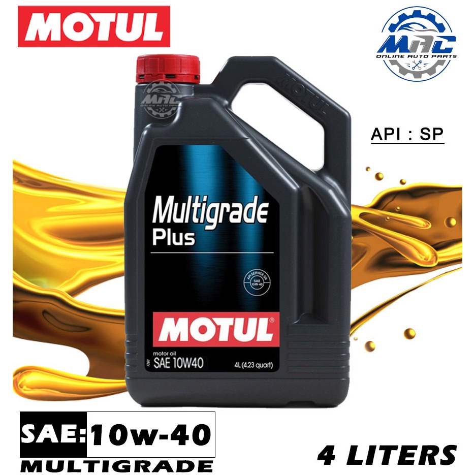 MOTUL MULTIGRADE PLUS 10W-40 4 Liters GASOLINE ENGINE OIL | Shopee ...