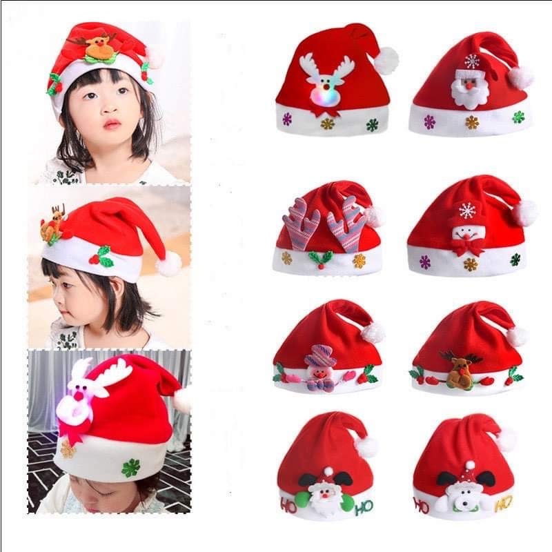 “COD spot” Christmas Santa hat with LED light (various styles to choose ...