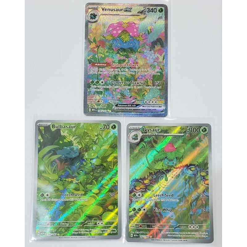 God Pack Set 151 Mew Bulbasaur 166/165 Ivysaur 167/165 Venusaur Ex 198/ ...