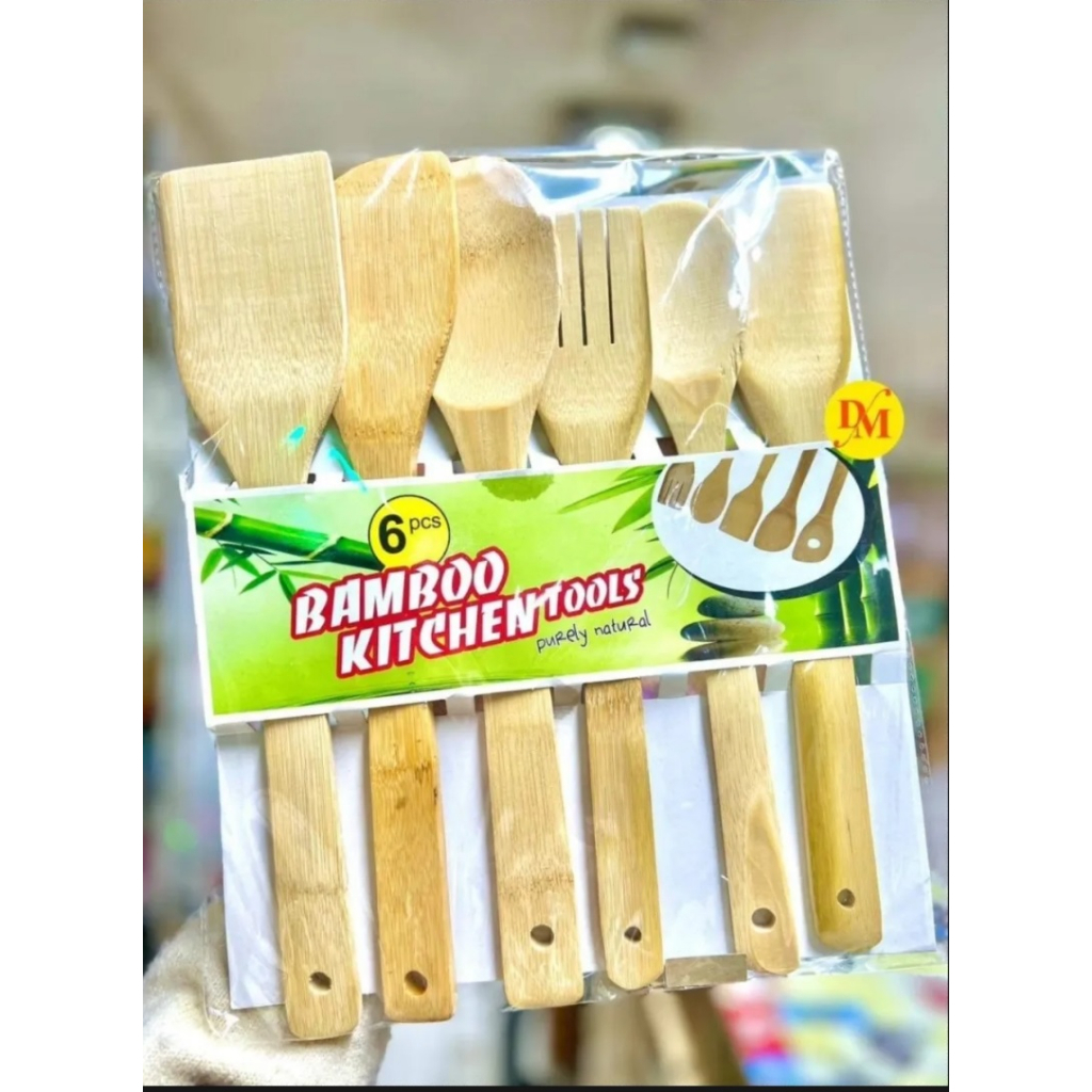 Wooden Set Utensils Spatulas Cooking Bamboo Untensils Ladle Spoon Set ...