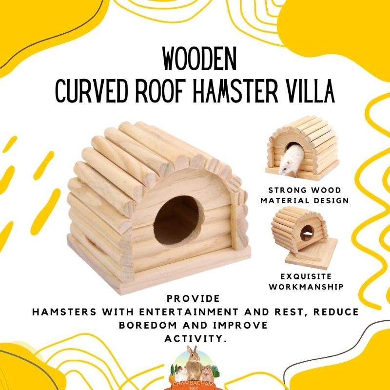 Wooden Curved Roof Hamster Hide Villa | Shopee Philippines