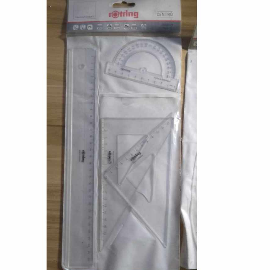 Rotring French Curve Set and Ruler, Protractor & 2 triangles Set ...