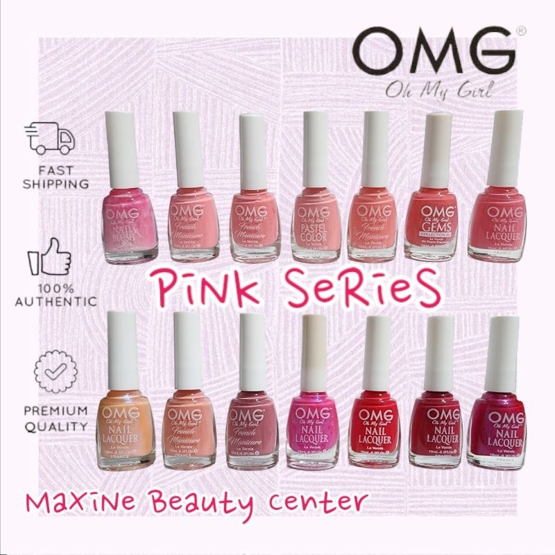 OMG PINK SERIES nail lacquer, 10ml nail polish, cutics, cutix | Shopee ...