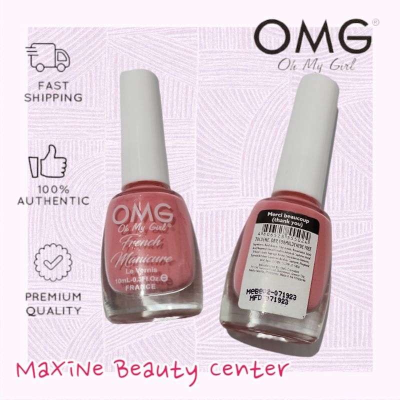 OMG PINK SERIES nail lacquer, 10ml nail polish, cutics, cutix | Shopee ...
