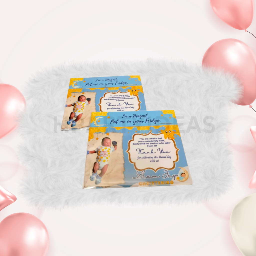 Chistening Ref magnet ; baptism ref magnet ; boy christening souvenir ...