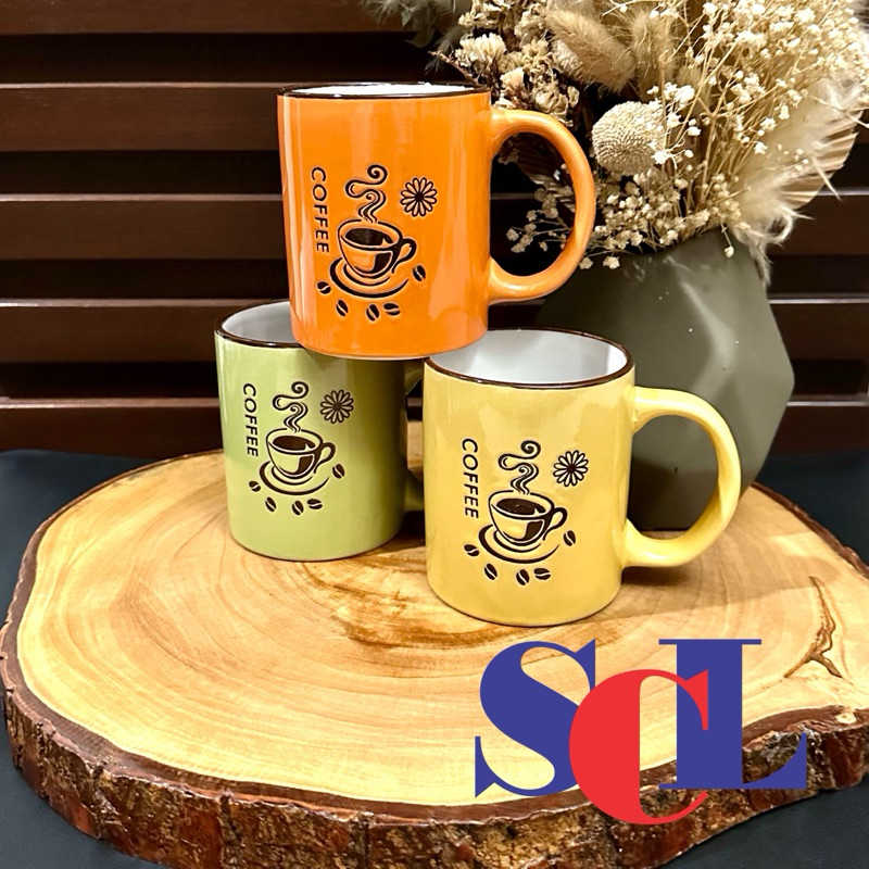 TRIO PACK‼️ 3pcs. CERAMIC COFFEE MUG 11oz. (325mL) EMBOSSED DESIGN ...