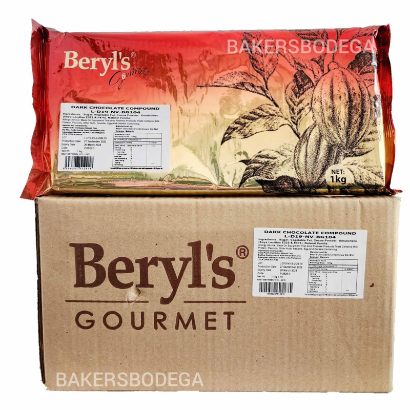 BERYLS DARK CHOCOLATE COMPOUND BAKING BAR 1KG | Shopee Philippines