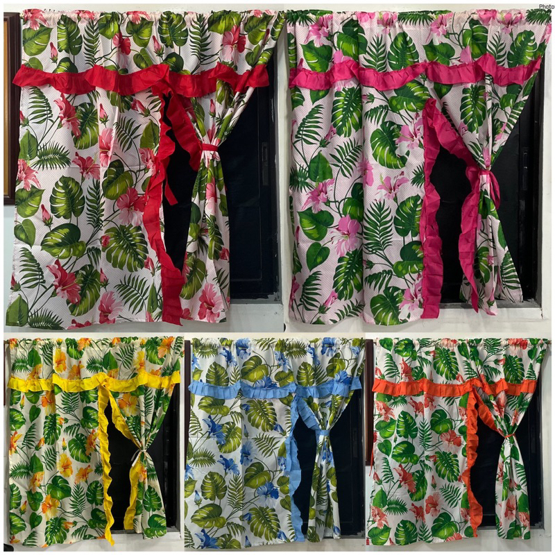 Window Curtain with Slit for Small windows 60x50inches Geena Fabric ...