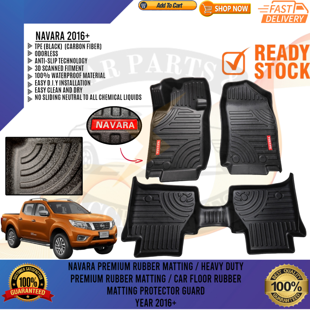 CPA TPE Deep Dish Mat for Navara 2016+ Car Deep Dish Matting 1 Set ...
