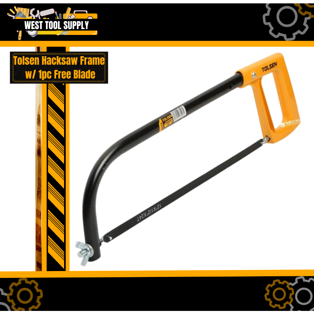 Tolsen Hacksaw Frame w/ 1pc Free Blade (300mm, 12") Aluminium Handle ...
