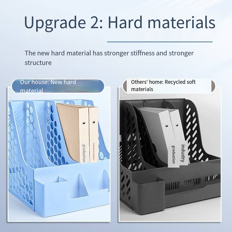 Document File Organizer Multifunctional Book Storage Basket 4 Divider ...