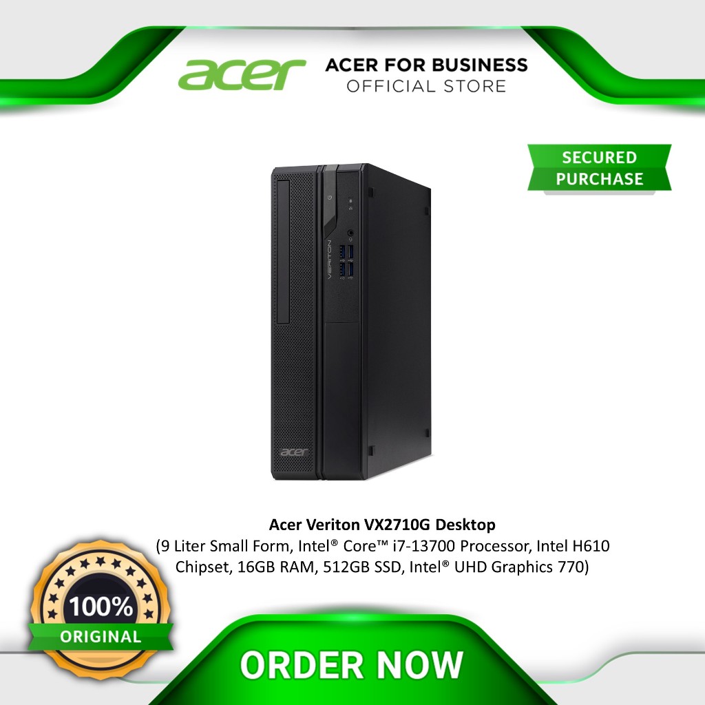 Acer Veriton VX2710G Desktop Intel i5 or i7 16GB RAM Intel UHD Graphics ...