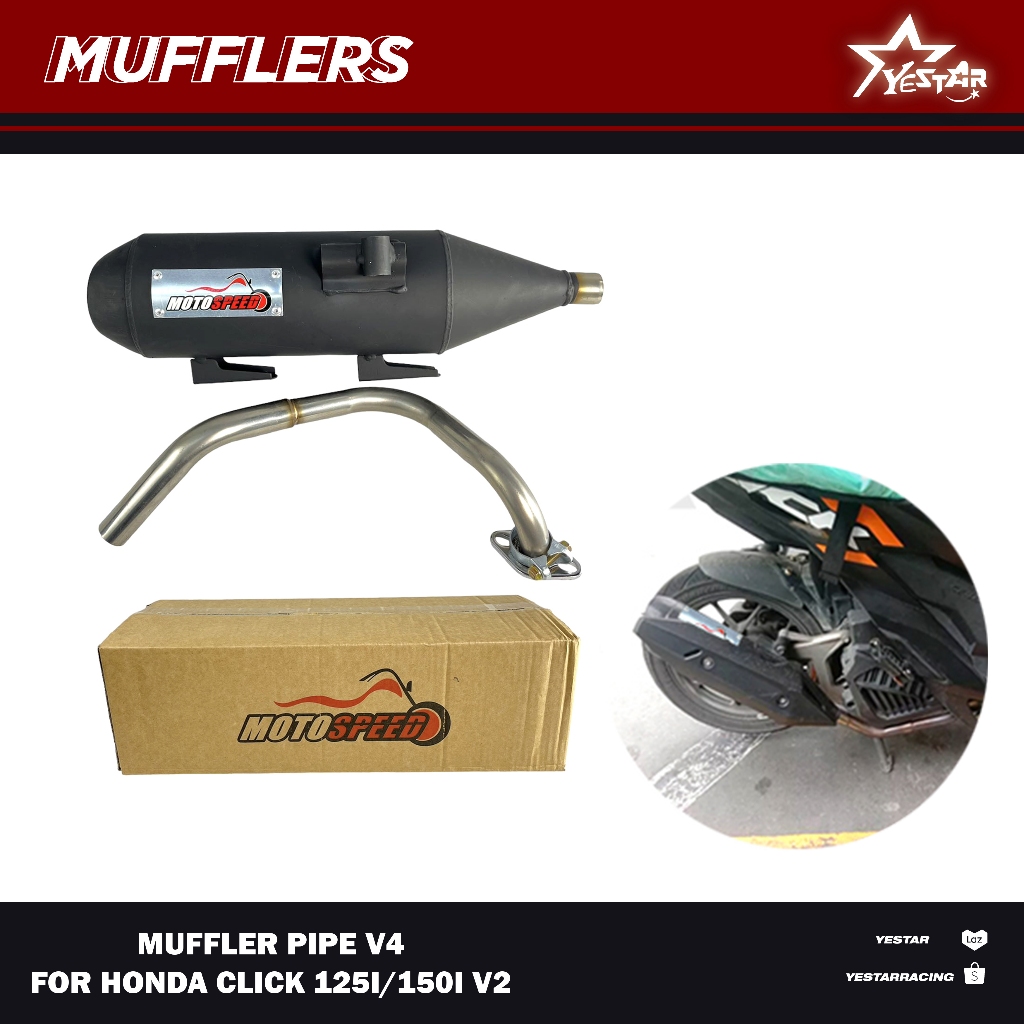 Yestar Honda Click V2 125i 150i Muffler Pipe Full Exhaust System Motorcycle Accessories | Shopee ...