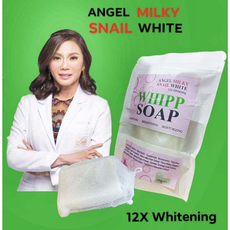 WHIPP SOAP 12X Whitening Angel Milky SNAIL WHITE [Original Vicki Belo ...