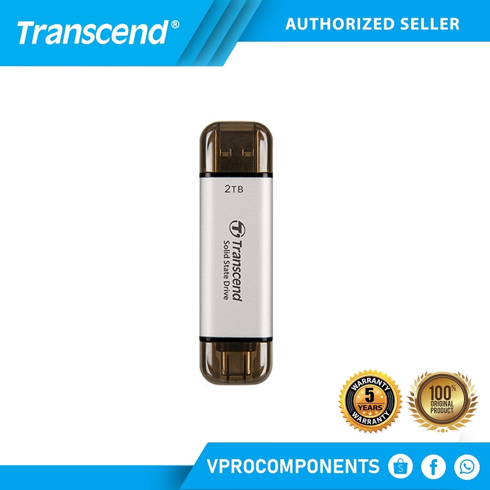 Transcend ESD310S Dual USB 10Gbps Portable SSD Solid State Drive (2TB ...