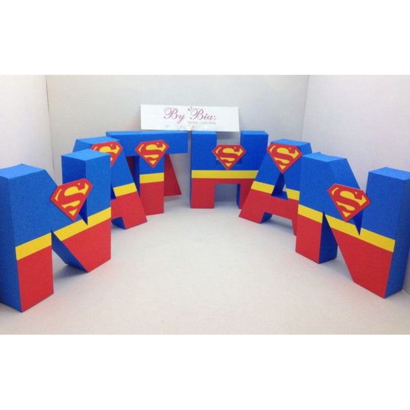 6 inches Customised SUPERMAN Theme letters standee | Shopee Philippines