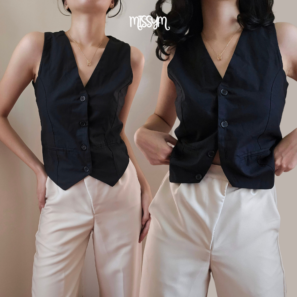 Missym Demi Linen Buttoned Vest Waistcoat for Woman Buttondown Linen ...