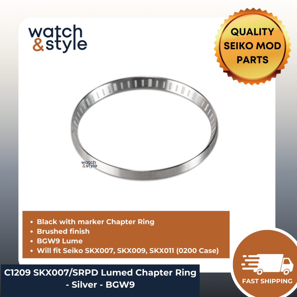 C1209 SKX007/SRPD Lumed Chapter Ring - Silver - BGW9 | Shopee Philippines