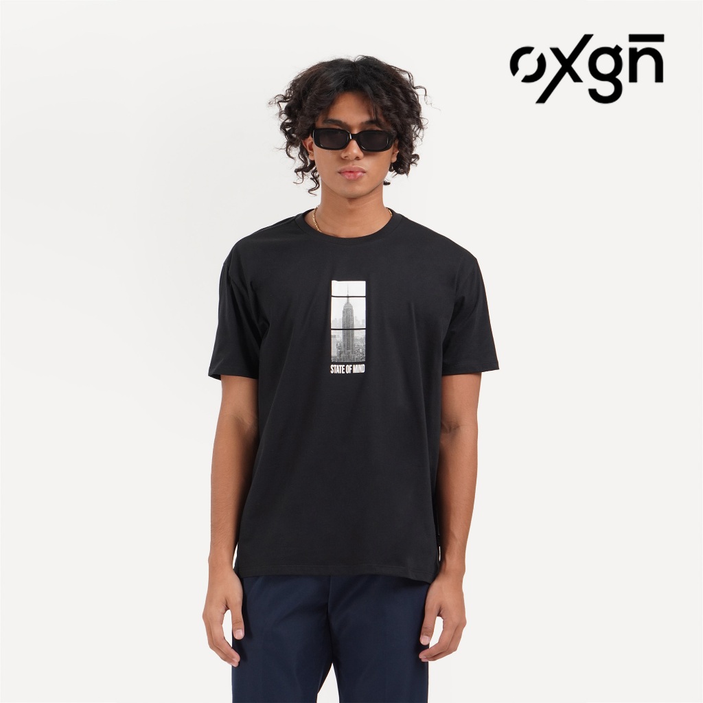 OXGN State Of Mind Graphic Print T-Shirt For Men (Black) | Shopee Philippines