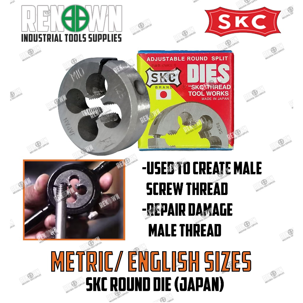 SKC Adjustable Round Die Japan Carbon Steel Assorted Metric English Sizes ( 1-1/2 OD ) | Shopee ...