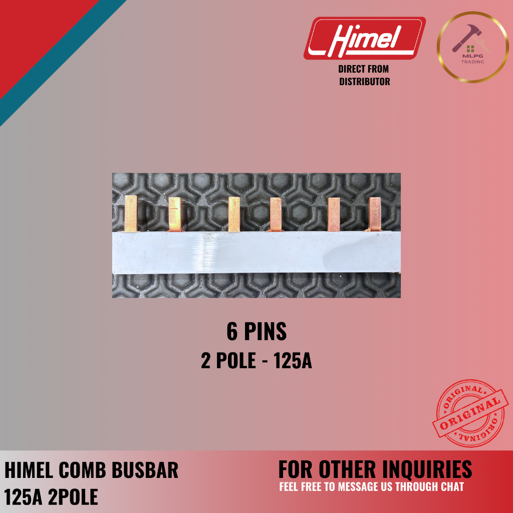 Himel Comb BusBar Pin-Type (125A 2Pole) (4, 6, 8, 10, 12,14,15, 16, 18 ...