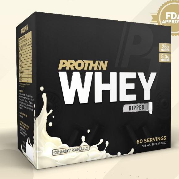 Prothin Whey Ripped For Muscle Recovery With Fat Burner 25g Protein Per ...