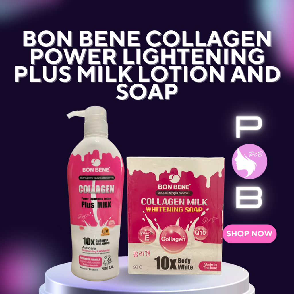 Bon Bene Collagen Milk Whitening Soap and Lotion Set | Shopee Philippines