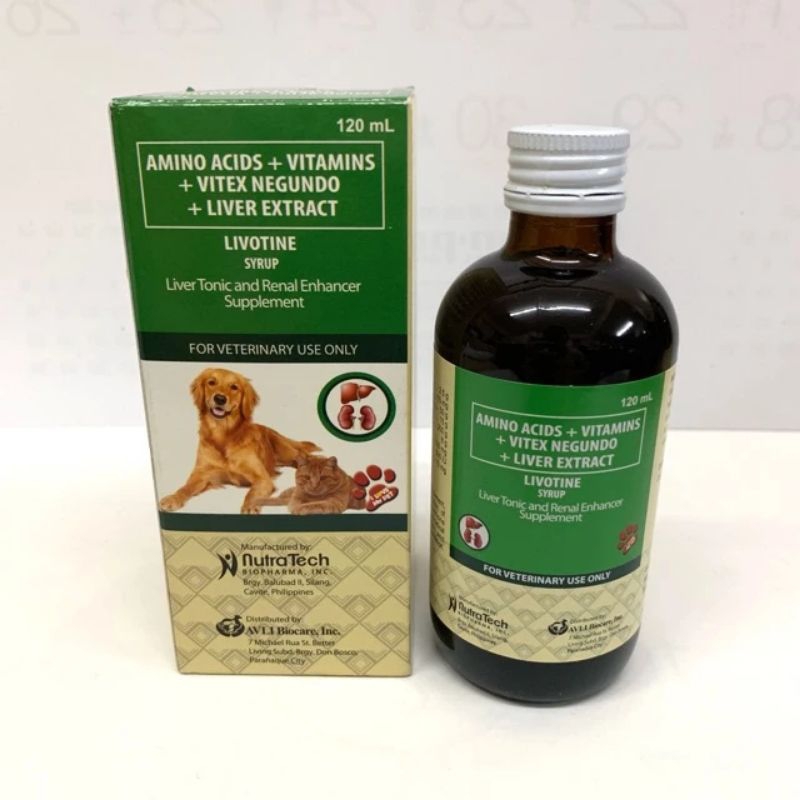 Livotine Syrup Liver Tonic Renal Enhancer Supplement for Dog's (120ml ...