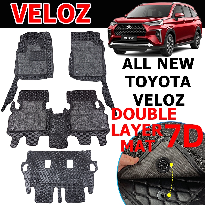 2022-2024 Toyota Veloz Matting 7D Double Layer Car Floor Mats Deep Dish ...