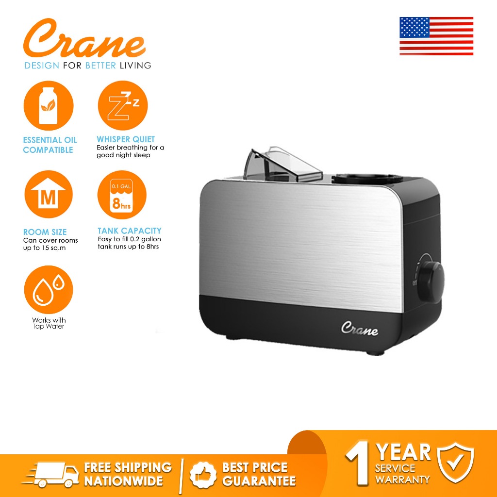 Crane Personal Humidifier with Bottle for Cough, Colds, Flu, & Sore ...
