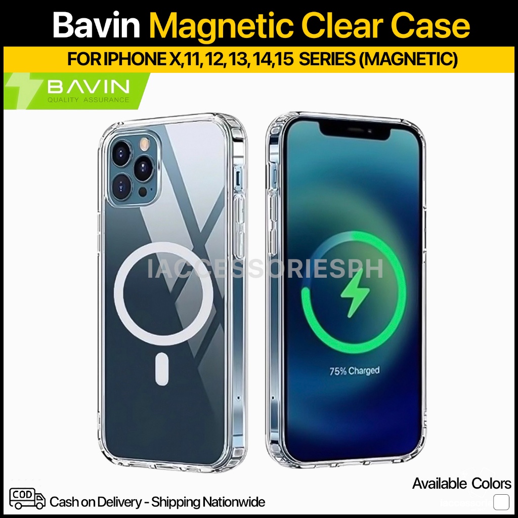 Bavin Clear Magnetic Shockproof Case for iPhone 16 15 14 13 12 11 X ...