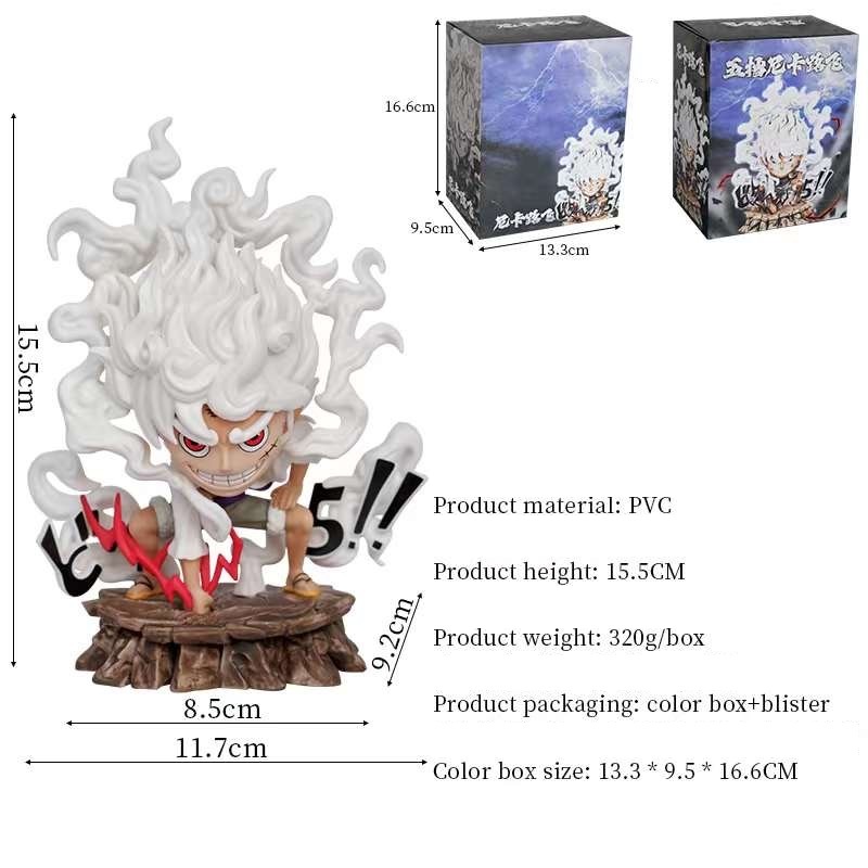 One Piece Luffy Gear 5 Punch On The Rock Chibi 15.5cm Collectible ...