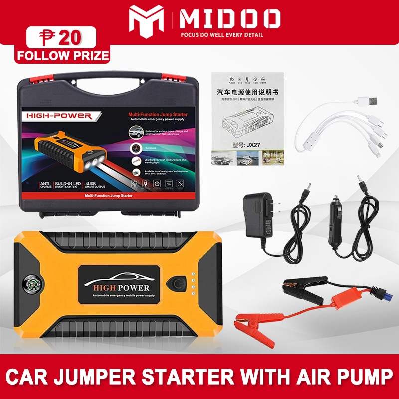 MIDOO Car Jump Starter 99800mAh Rechargeable Multi-function Emergency ...