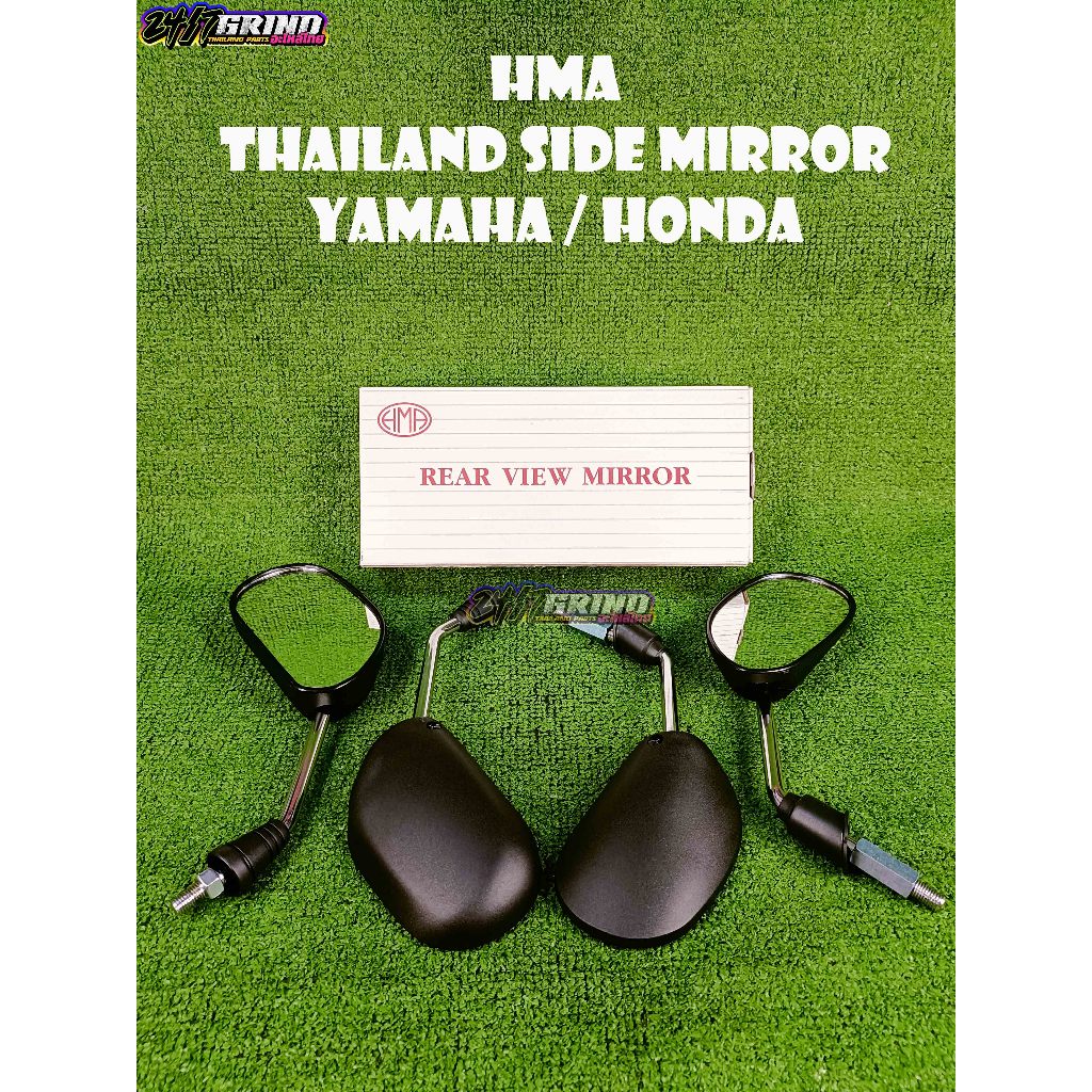 HMA THAILAND SIDE MIRROR CHROME STEM CLICK / MIO SPORTY / BEAT / WAVE ...