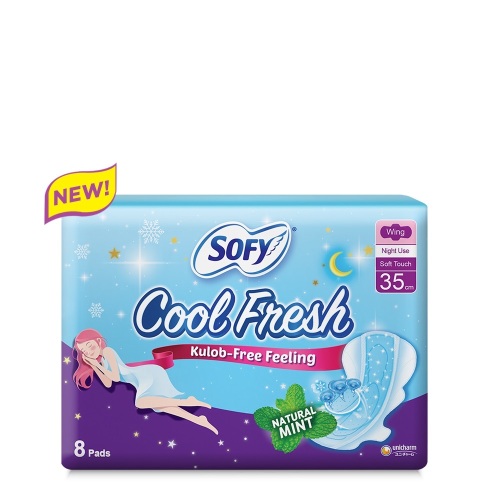 SOFY Cool Fresh Night Wing 35 cm - 8 pads | Shopee Philippines