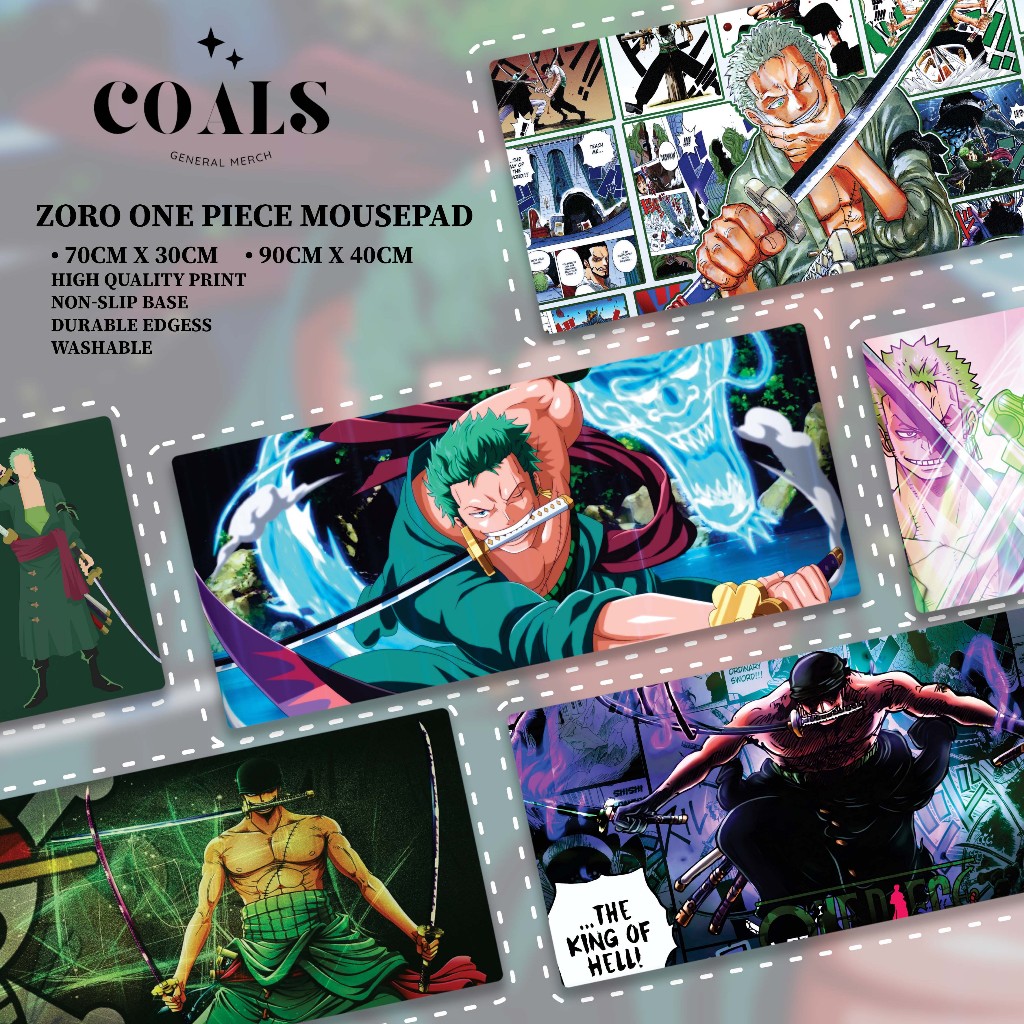 Zoro One Piece Extended Mousepad | Large Gaming Desk mat | Shopee ...