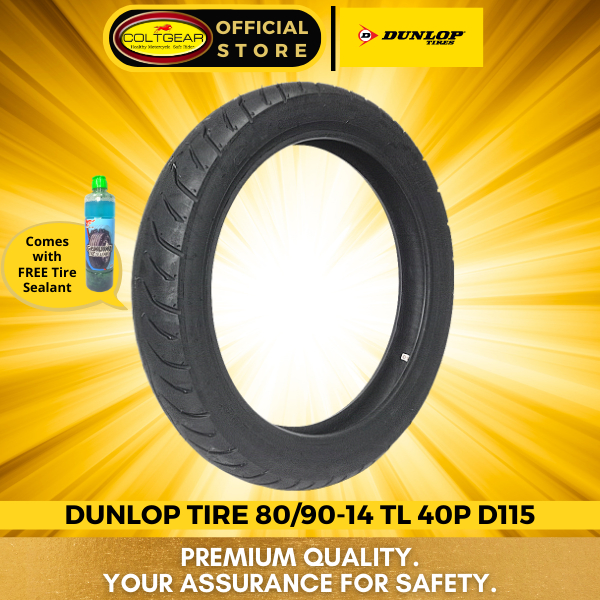 DUNLOP Motorcycle Tire 80/90-14 [Tubeless] 40P D115 | Shopee Philippines