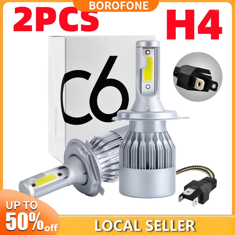 2PCS C6 H4/H7 Headlight LED 6500K Cree Hi/low Kits(WHITE) LED Car Headlights Fog Light | Shopee ...