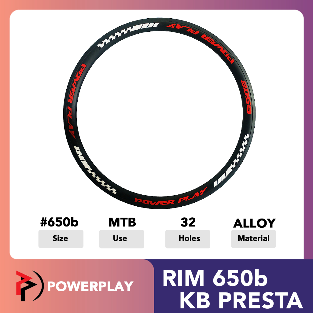 Powerplay Bicycle Wheel Rim #650b KB Presta Alloy 32 Holes for 650b or ...