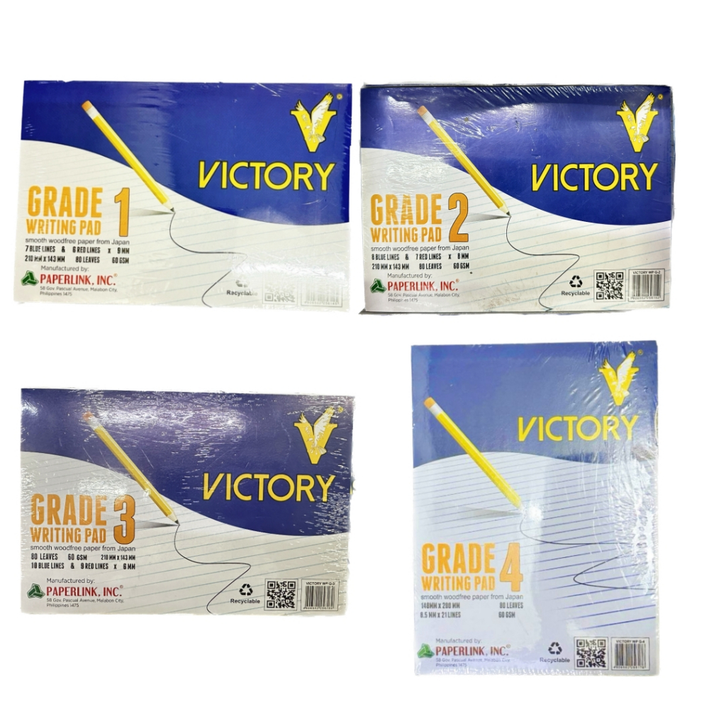 10PCS VICTORY WRITING PAD GRADE 1 /GRADE 2 / GRADE 3 / GRADE 4 | Shopee ...