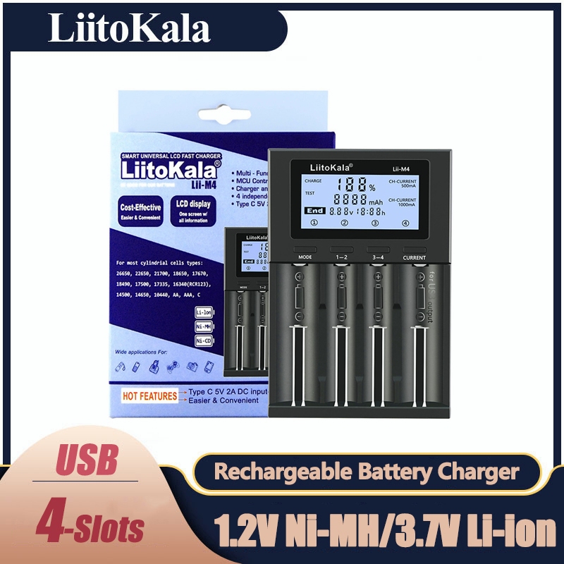 LiitoKala Smart Battery Charger LCD Display Power Bank 4-Slots Test ...
