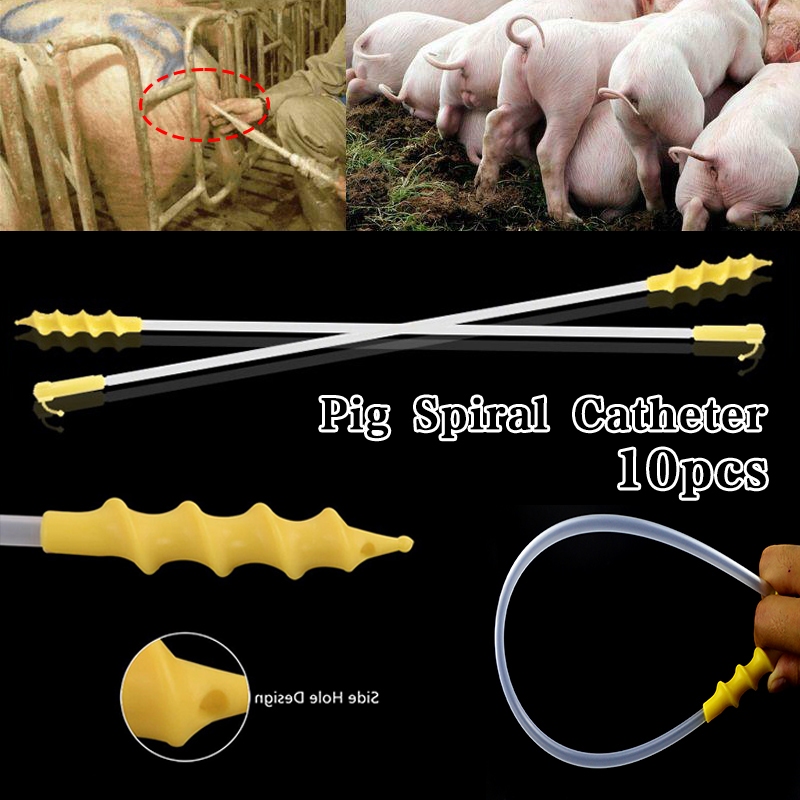 10pcs Pig Artificial Insemination Rods Disposable Spiral Catheter ...